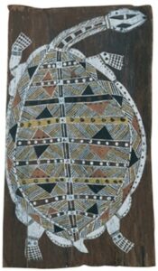 Aboriginal Turtle Painting | Bark Painting Of A Turtle | Aboriginal Art