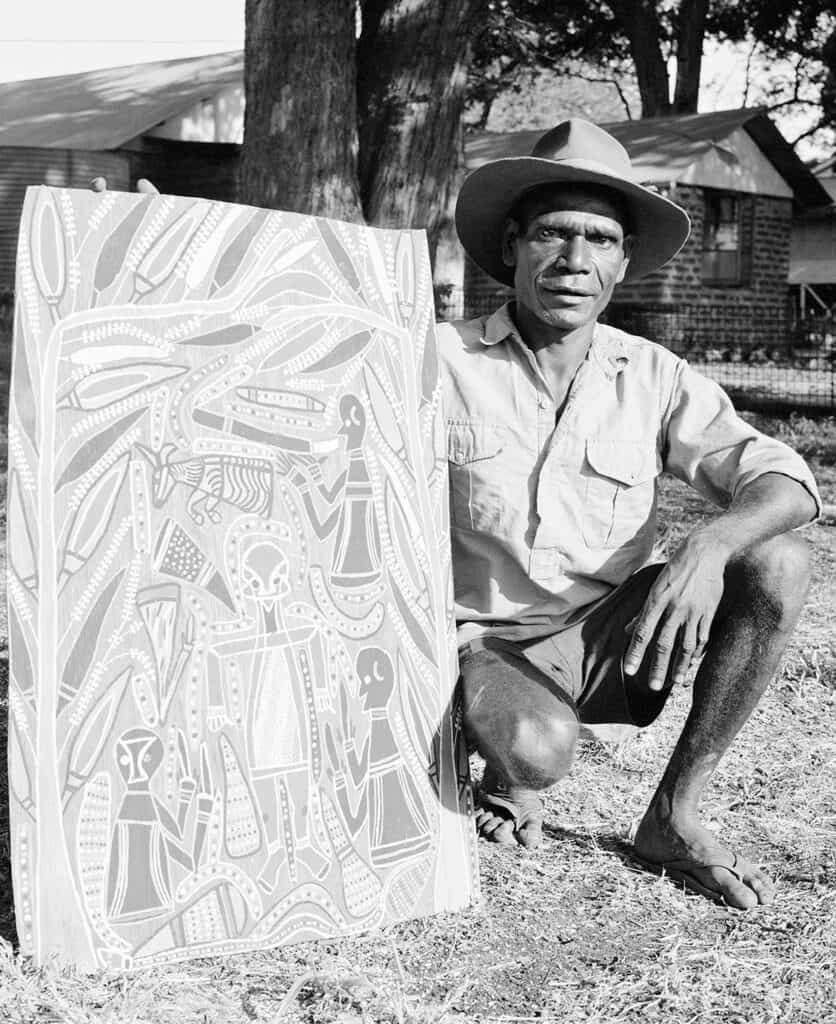 David Malangi | bark painting | value | sell | Aboriginal art