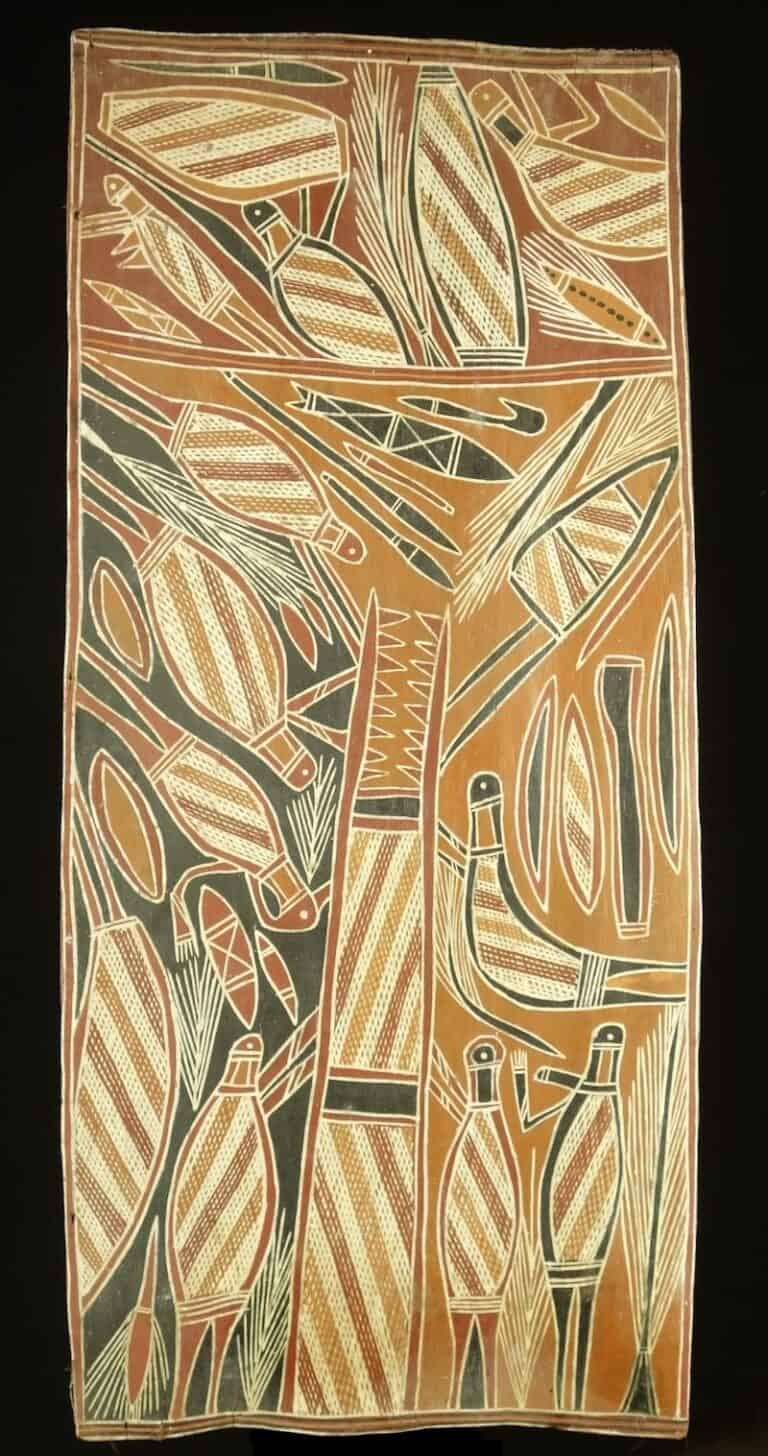 Peter Banjuljul Bark Painting | Aboriginal Art| Aboriginal Bark Painting